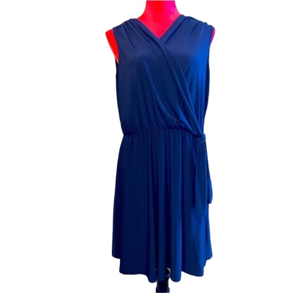 Tahari | Dresses | Tahari Navy Wrap Dress | Poshmark